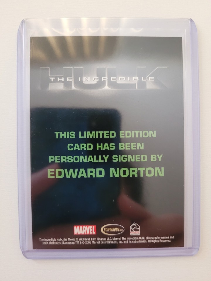 2008 Incredible Hulk - Edward Norton - AUTOGRAPH -Fight Club, American ...