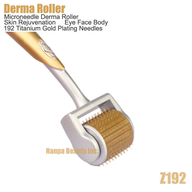 192 Titanium DERMAROLLER Skin Therapy Facial Recovery Micro Pins Roller ...