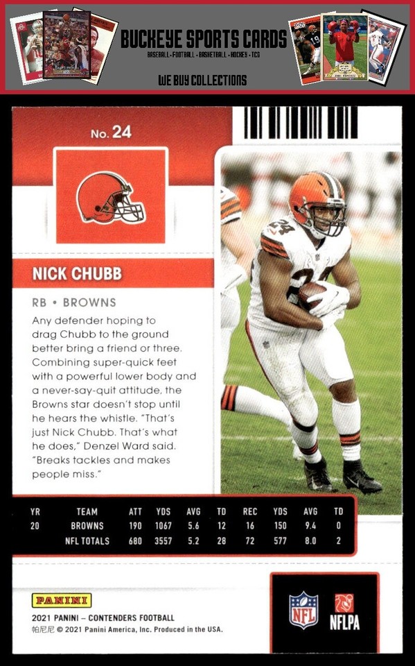 2021 Panini Contenders #24 Nick Chubb Cleveland Browns | eBay
