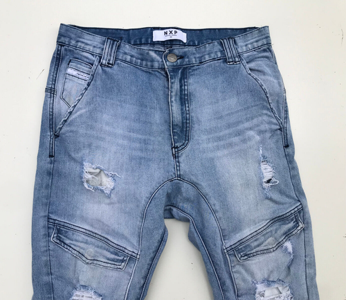 .NXP NENA & PAESADENA Biker Cuffed Destroy Jeans Size W32 L31 | eBay ...