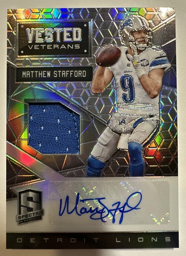 2016 Spectra Vested Veterans Matthew Stafford Lions Patch Auto VV-MS 06 ...