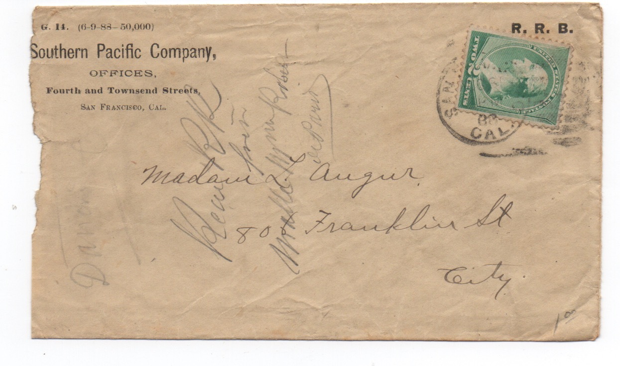 1880s US Cover from Southern Pacific Railroad Co San Francisco CA | eBay