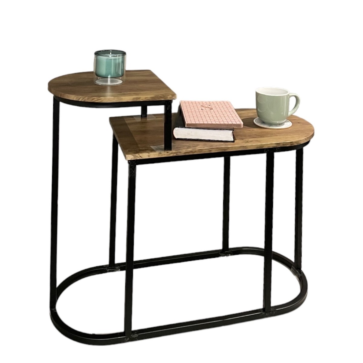Sleek Modern Sofa Side Table Gelory C Shaped End Table, Narrow Side