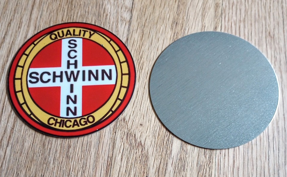 Schwinn Whizzer Motorbike Bike Aluminum badge plate ... 3" Disc | eBay