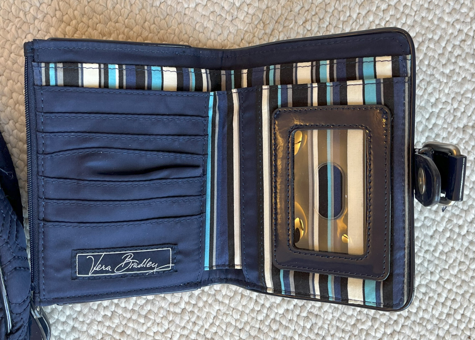 Vera Bradley Padded Black Purse Handbag Pocketbook with Removable ...