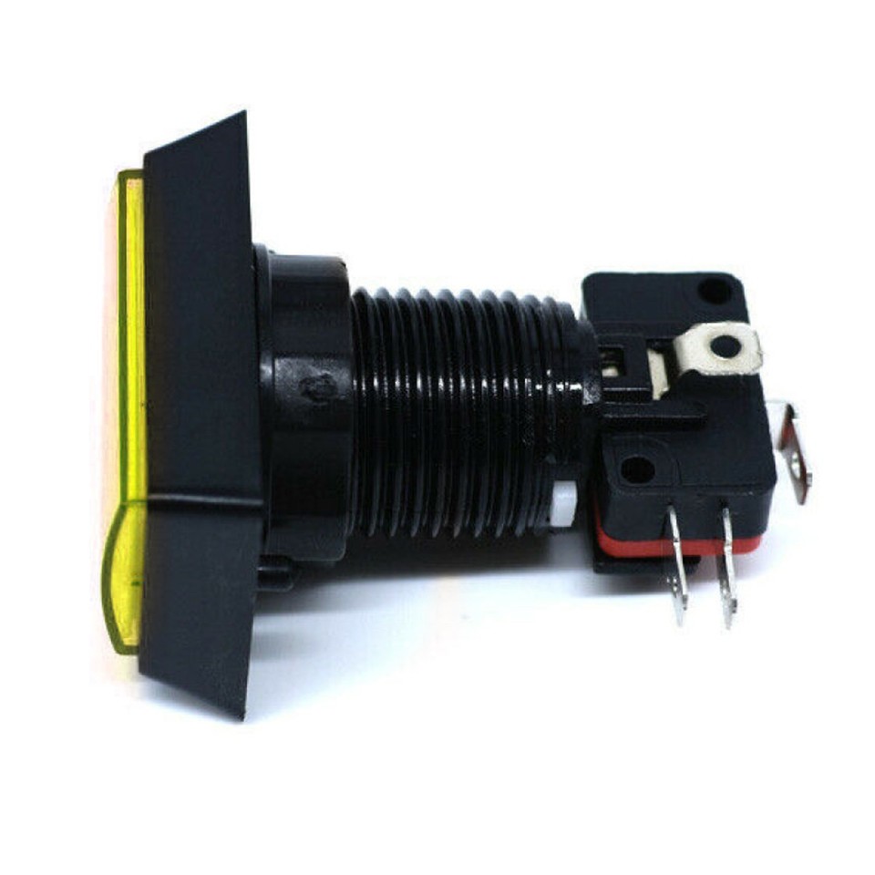 Yellow Arcade Square Rectangle Buttons LED Push Illumilated W ...