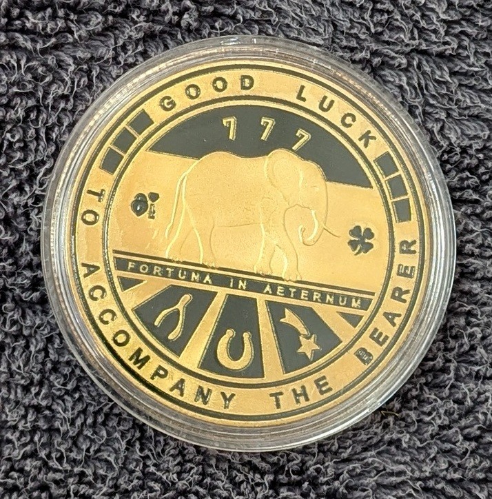 LUCKY Gold Coin Fortune Peace Charm Casino Chip Unusual Cash Money ...