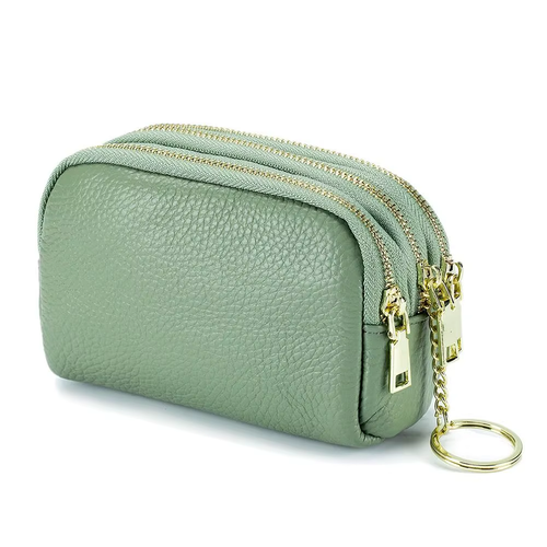 Genuine Leather Mini Pocket Zipper Small Money Bag Female Wallet Women ...