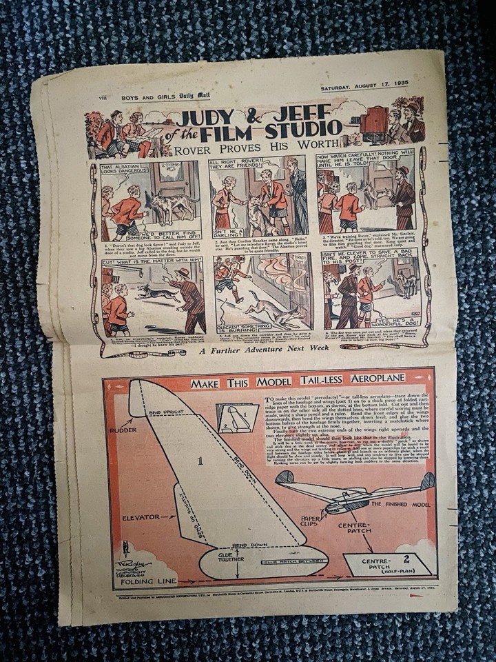 Boys and Girls Picture Paper Daily Mail Comic Pull-out 1935 Teddy Tail ...
