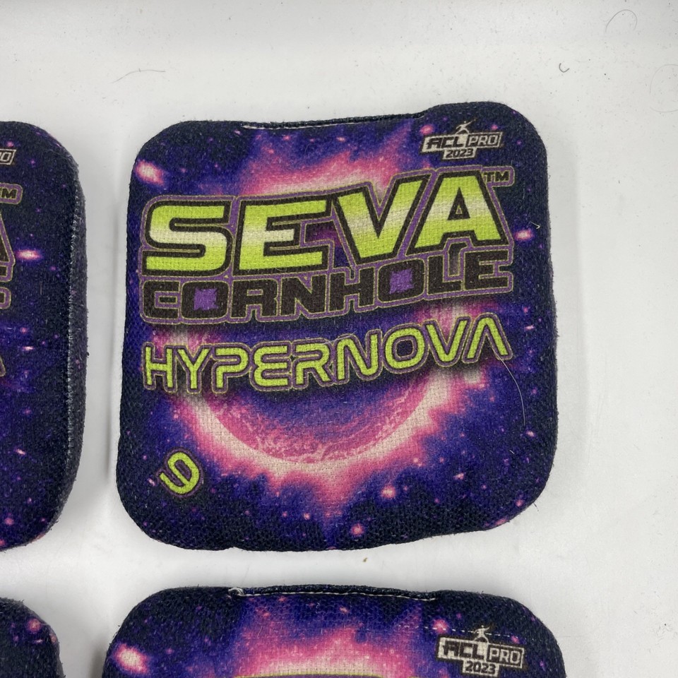 SEVA Galaxy Purple Green Hypernova Cornhole Bags 9/5 ACL PRO Stamp 2023 ...