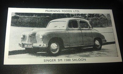 1953 SINGER SM 1500 Saloon Orig Cereal Trading Card | eBay