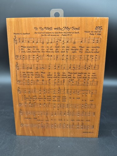 Carved Cherry Wood Hymn It Is Well With Soul Plaque P. Graham Dunn ...