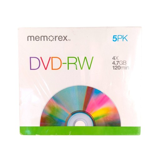 Memorex DVD+RW 5 Pack 4.7GB 120 Minutes NEW/SEALED | eBay