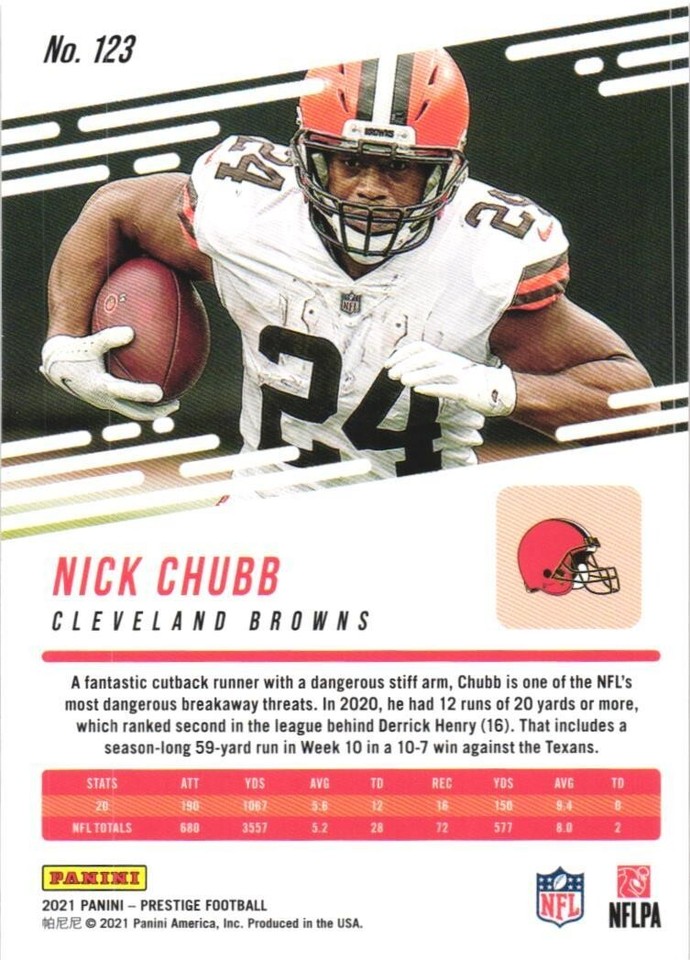 2021 Panini Prestige #123 Nick Chubb Cleveland Browns Football Card | eBay