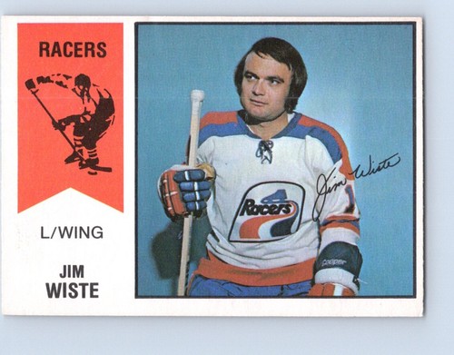 VINTAGE HOCKEY CARD OPC 1974-75 WHA INDIANAPOLIS RACERS JIM WISTE NO56 ...