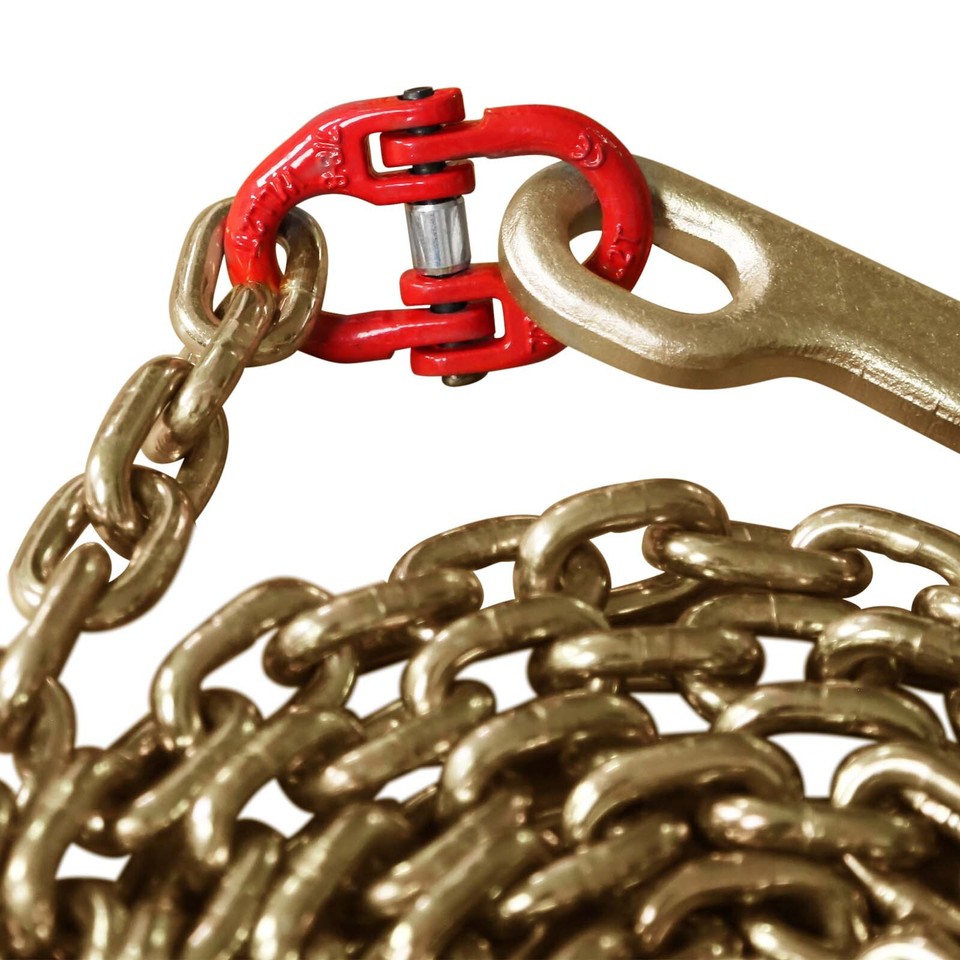 2PCS Flatbed Truck Rollback G80 5/16" X 10FT Transport Tow Chain J ...