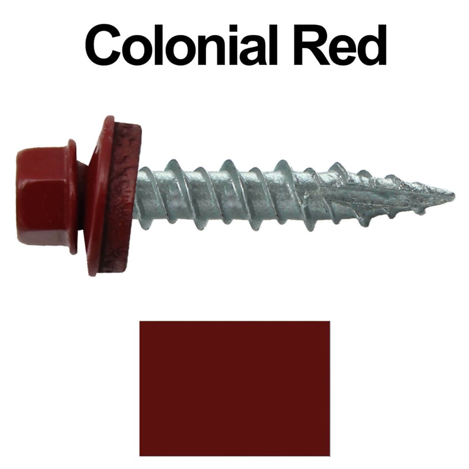 Bulk METAL ROOFING SCREWS: 1" (1000) Colored Metal Roofing Screw Siding ...