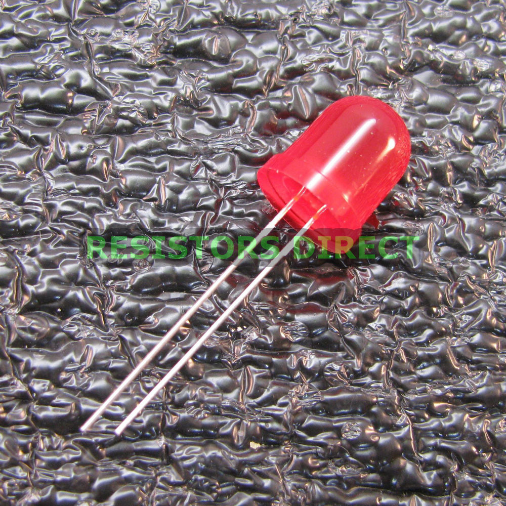 5pcs Round 10mm Red LED Diffused Lens 3000 MCD Ham Radio USA Seller 5x ...
