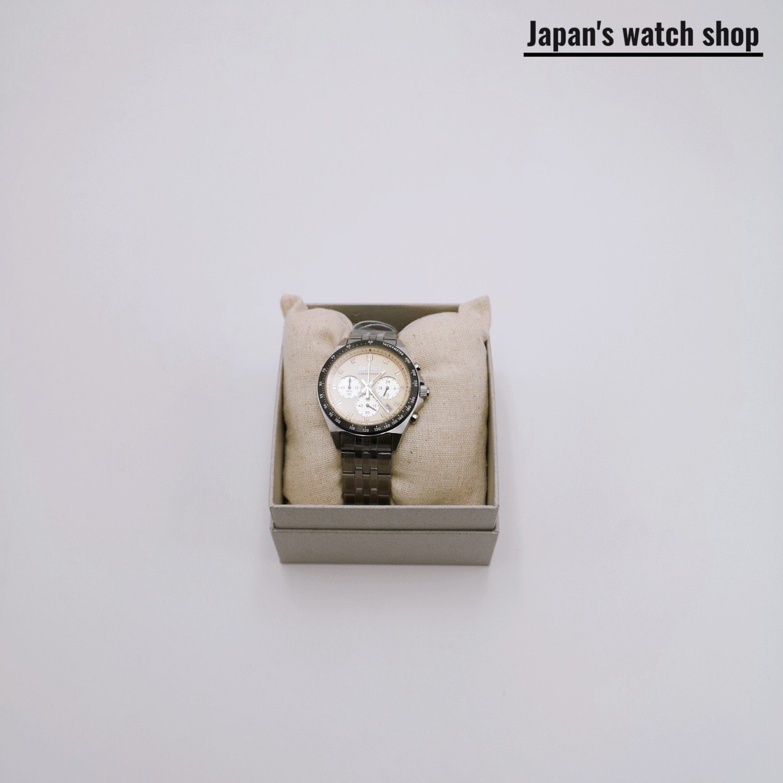 SEIKO Spirit NEO VINTAGE SBTR045 Ivory Chronograph Quartz Men's Watch ...