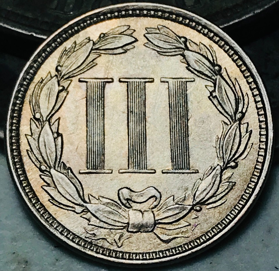 1865 Three Cent Nickel Piece 3C Civil War Date Choice US Type Coin ...