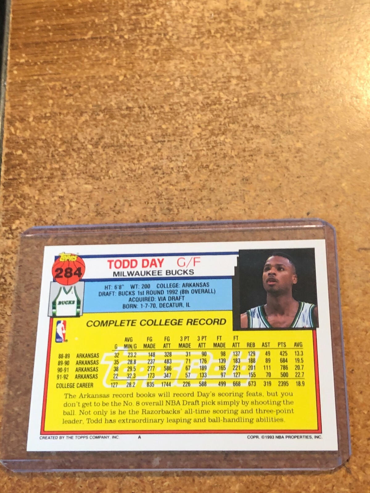 1992-93 Topps Gold Basketball # 284 1992 Draft Pick Todd Day RC | eBay