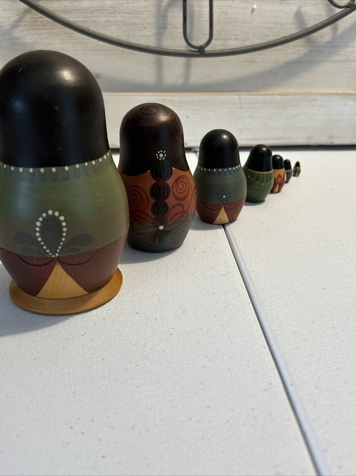Japanese Unique Wood Nesting Dolls - Samurai - Hand Painted – 7 Pce ...