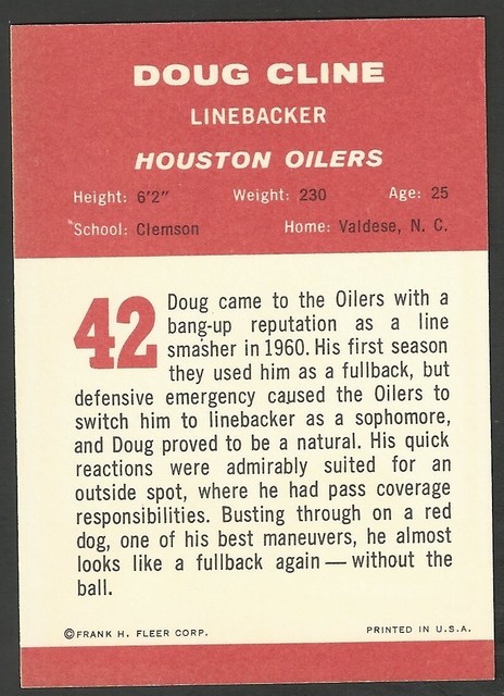 1963 Fleer - #42 Doug Cline for sale online | eBay