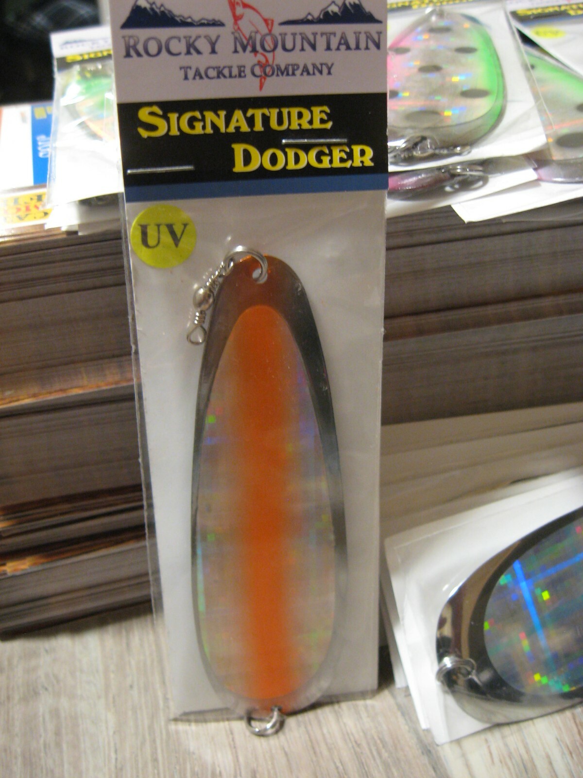 RM 4.25" Signature Trolling Dodger Fishing Flasher UV Hyper Orange ...