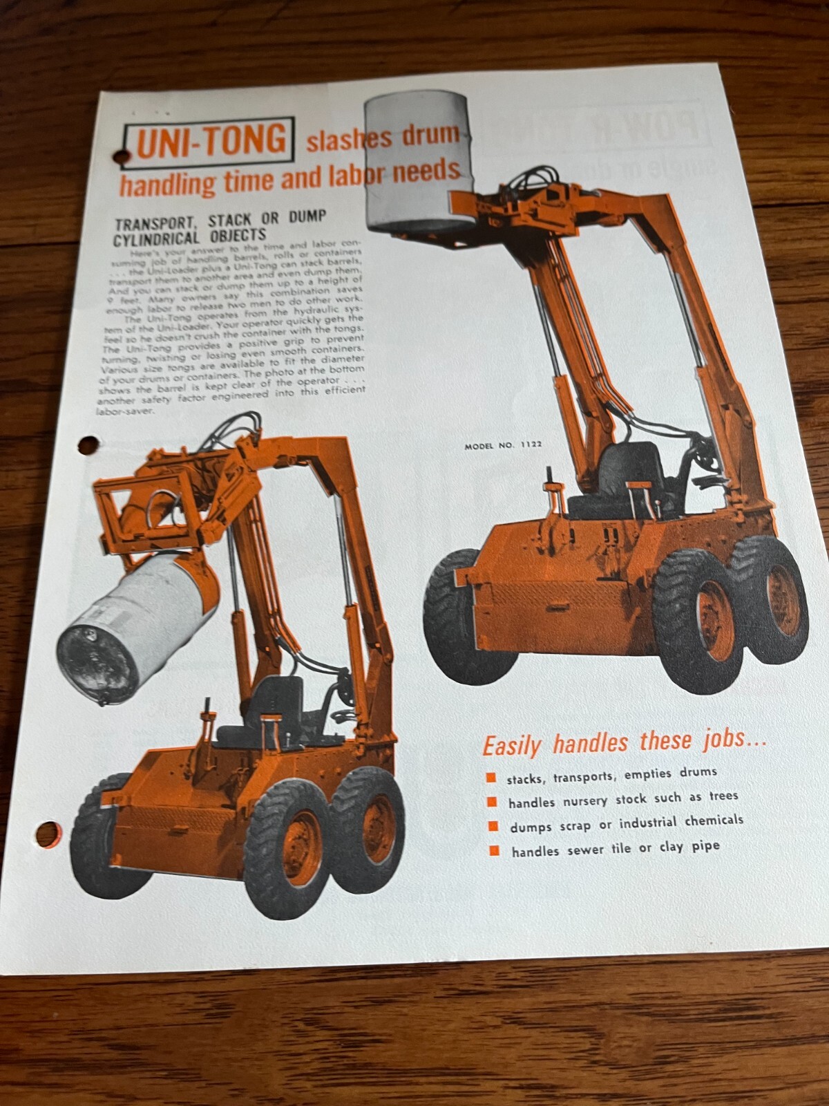 Universal Skid Steer Loader Uni Tong Attachment Brochure AMIL22 | eBay