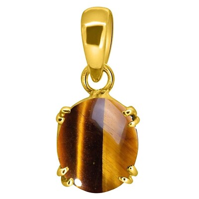 Tiger's Eye Stone Ashtadhatu Pendant 7.25 Rati Rashi Ratna Natural and ...