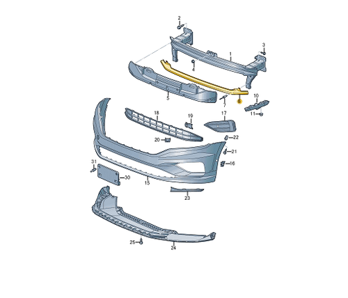 New VOLKSWAGEN PASSAT B8 Front Bumper Lower Cross Support 561807651A NO ...