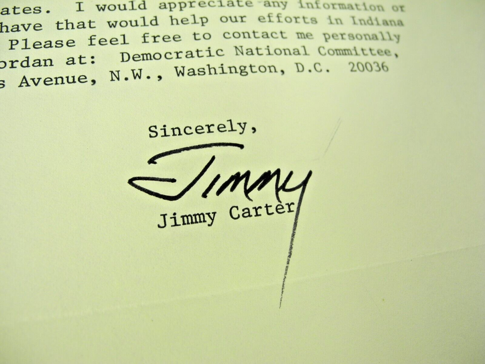 Jimmy Carter Signed 1974 Letter Georgia Governor Signature Autographed ...