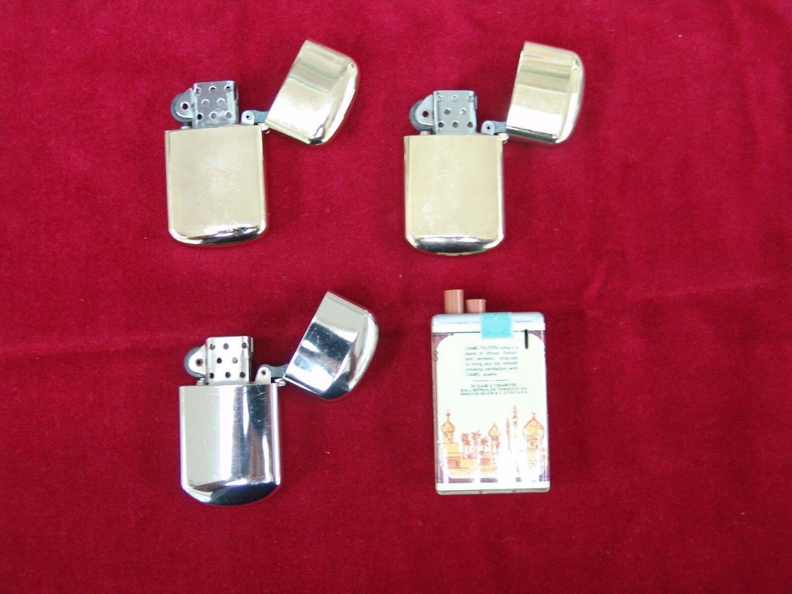 Four Camel Lighters consisting of 3 Flint Lighters & 1 Camel Pack ...