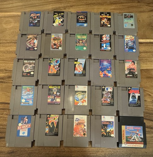 Nintendo NES 25 Different Game Lot-Super Mario-Tetris-Ninja Gaiden-Rad ...