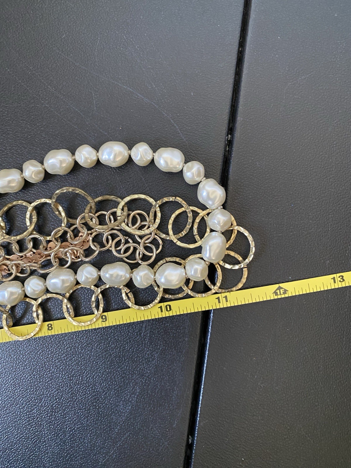 Chico’s Tri Tone Metal and Pearl Necklace 2-251 | eBay