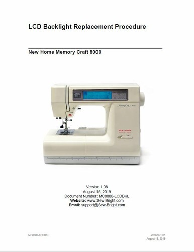 Janome (or New Home) Memory Craft 8000 Replacement Back Light Kit | eBay