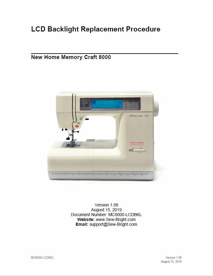 Janome (or New Home) Memory Craft 8000 Replacement Back Light Kit | eBay
