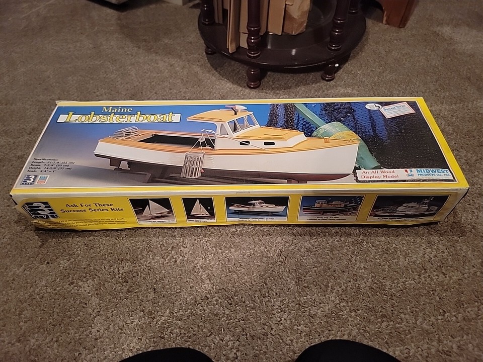 MAINE LOBSTER BOAT Wood Display Model Kit MIDWEST PRODUCTS #991 RARE ...