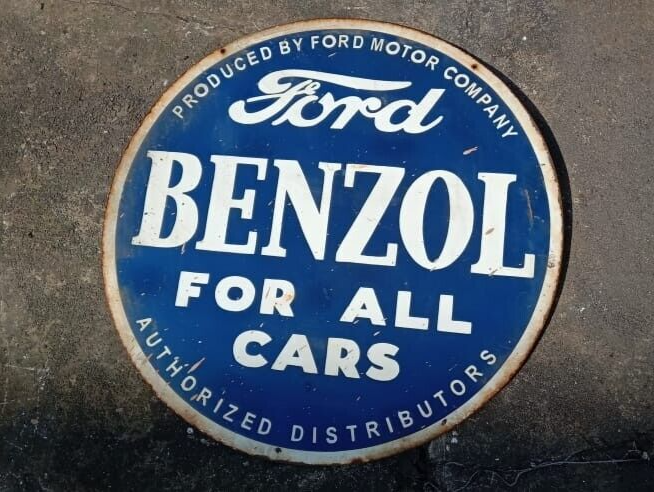 Porcelain Ford Benzol Enamel Sign Size 30" Inches Double Sided | eBay