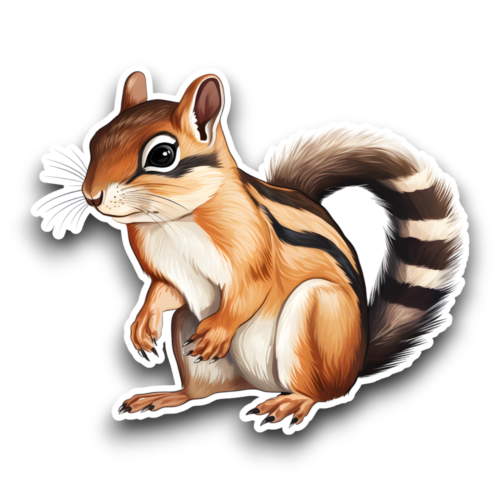 Chipmunk Watercolour Animal Vinyl Sticker Decal Car Laptop Scrapbook ...