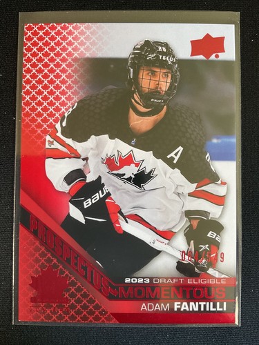 Adam Fantilli 2022 Upper Deck Team Canada Prospectus Momentous Red RC ...