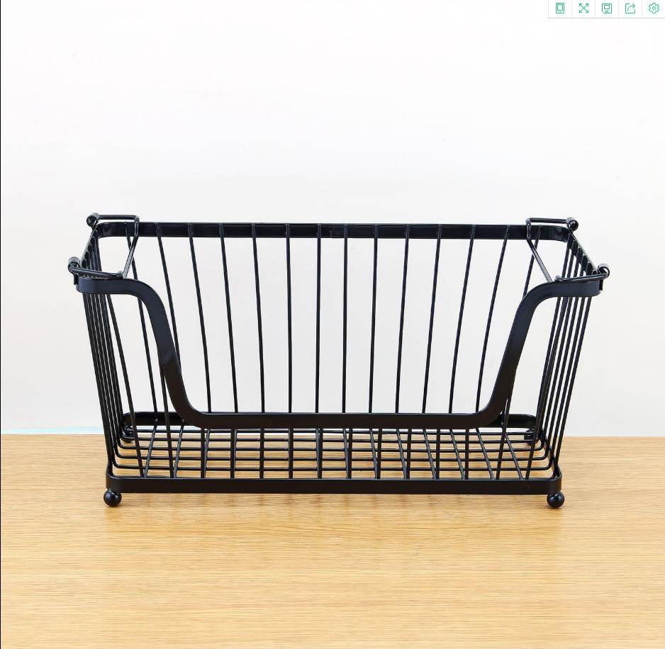 Storage Stacking Wire Basket Stackable Shelves Vegetable Food Kitchen ...
