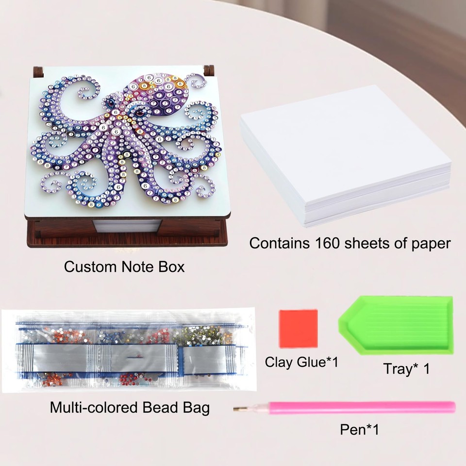 Diamond Painting Note Box Octopus Diamond Art Notecard Box Gem Art ...
