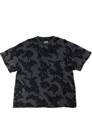 RAISED ON DENIM Men's Floral Pattern Short Sleeve T-Shirt Faded Black ...