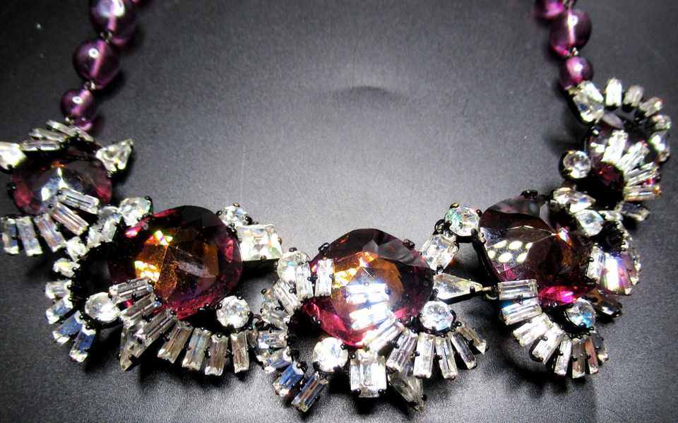 FRANCIS WINTER For CHRISTIAN DIOR Amazing Rhinestone Glass Necklace W ...