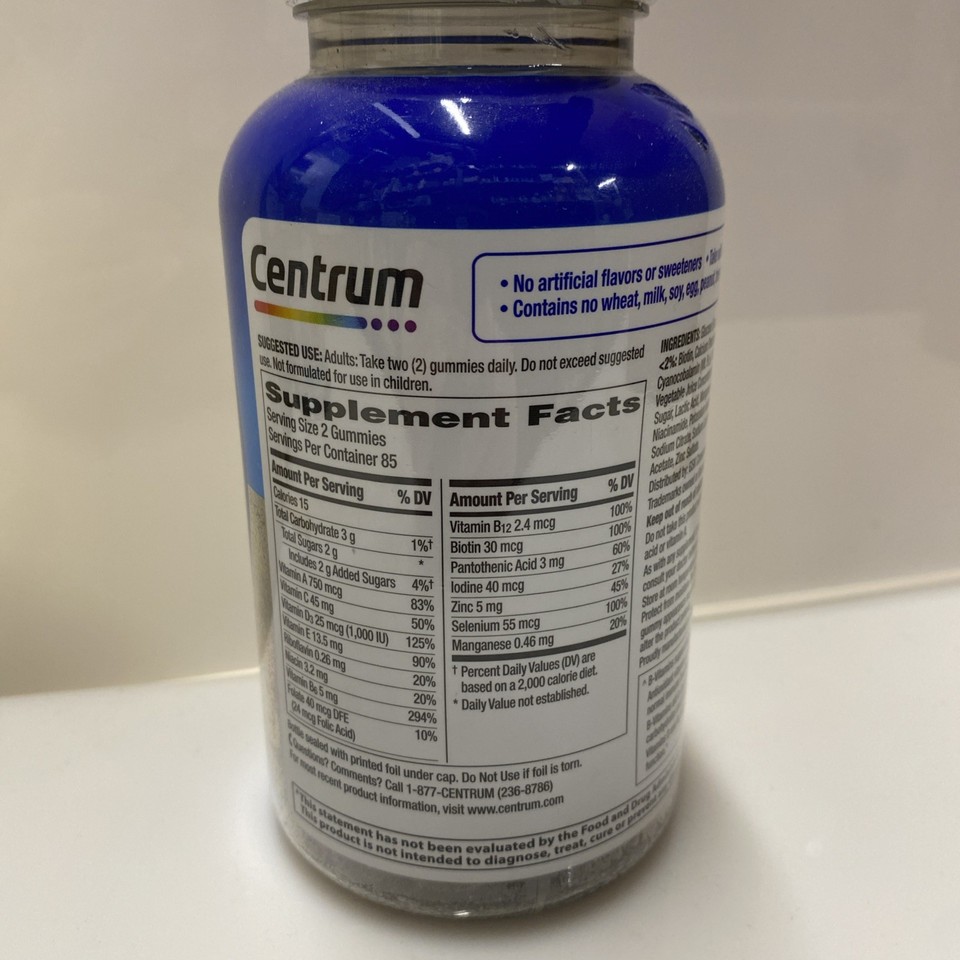 Centrum MultiGummies Gummies Multivitamin for Men, 170 CT -Damaged Cap ...