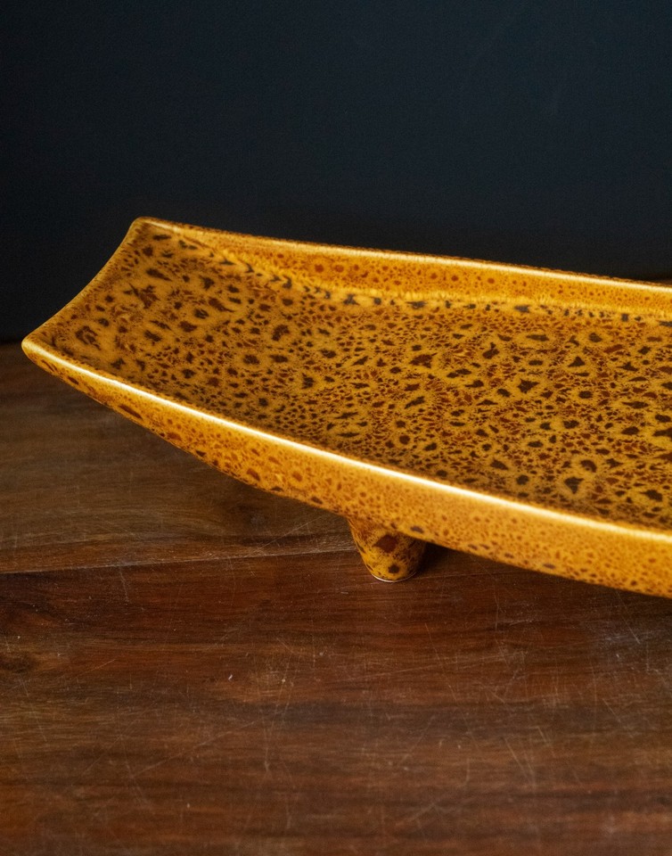 Vintage Partylite Speckled Rust & Brown Ceramic Footed Pillar Candle ...