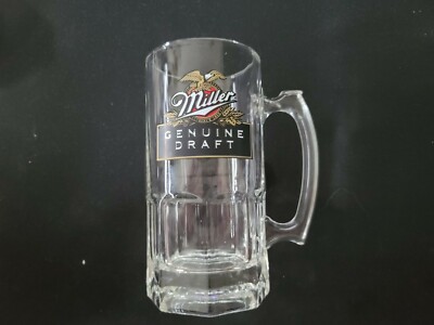 Vintage Miller Genuine Draft Glass Beer Mug 8 in 1 Liter Licensed Man ...