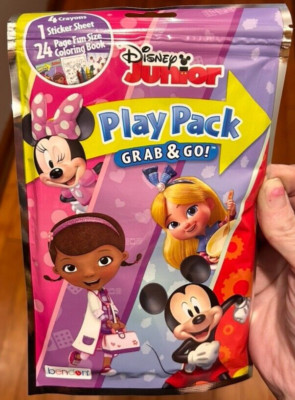 10pc Disney Jr Grab and Go Play Pack, Crayons Stickers Party Favors ...