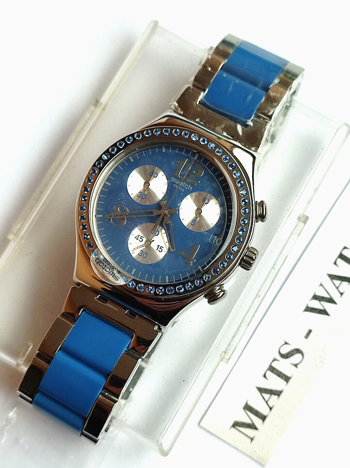 SWATCH+IRONY CHRONO+YCS553G SECRET THOUGHT BLUE+NEU/NEW | eBay